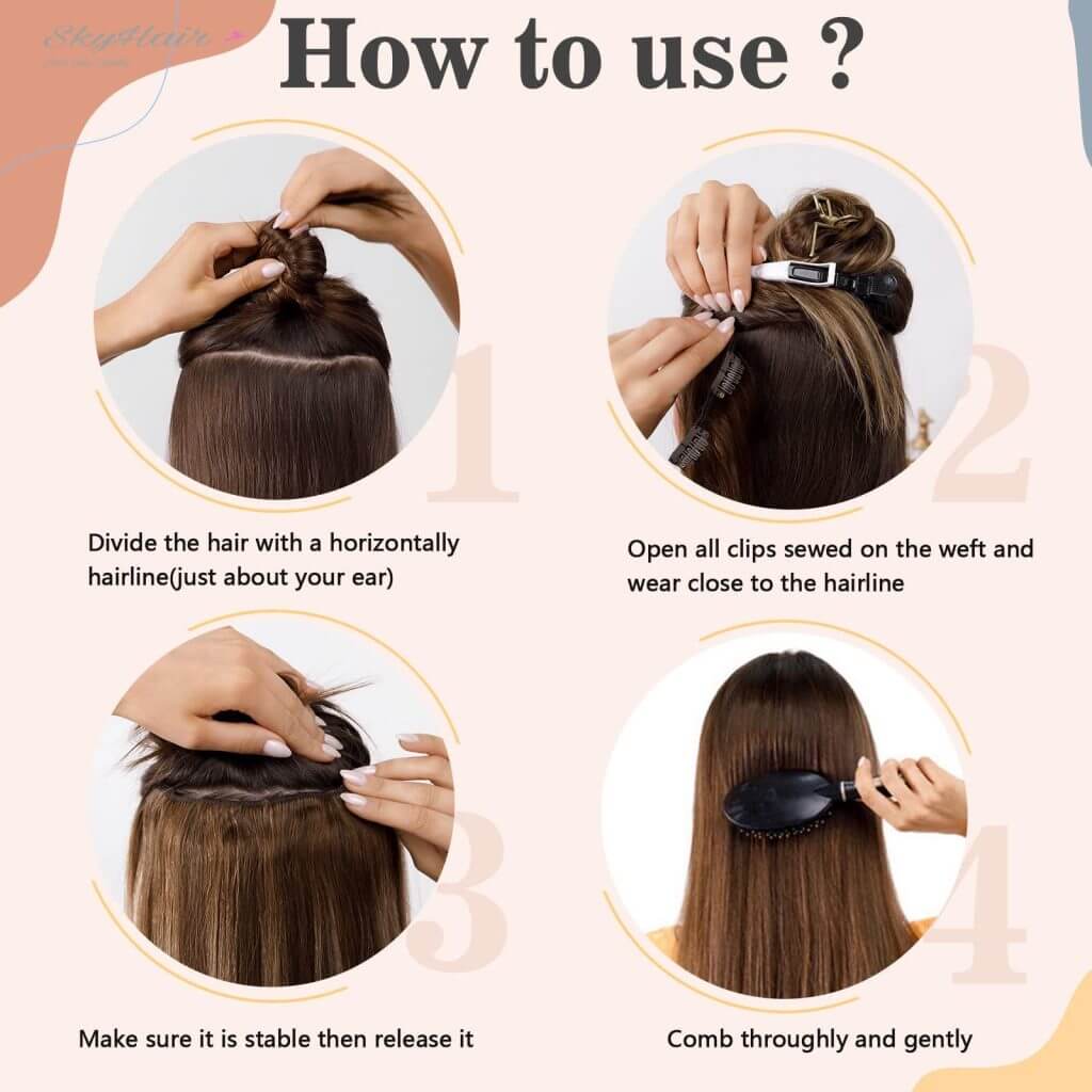 Buy 5 Clips based Straight 26 Inch Brown with Golden Highlights Matte ...